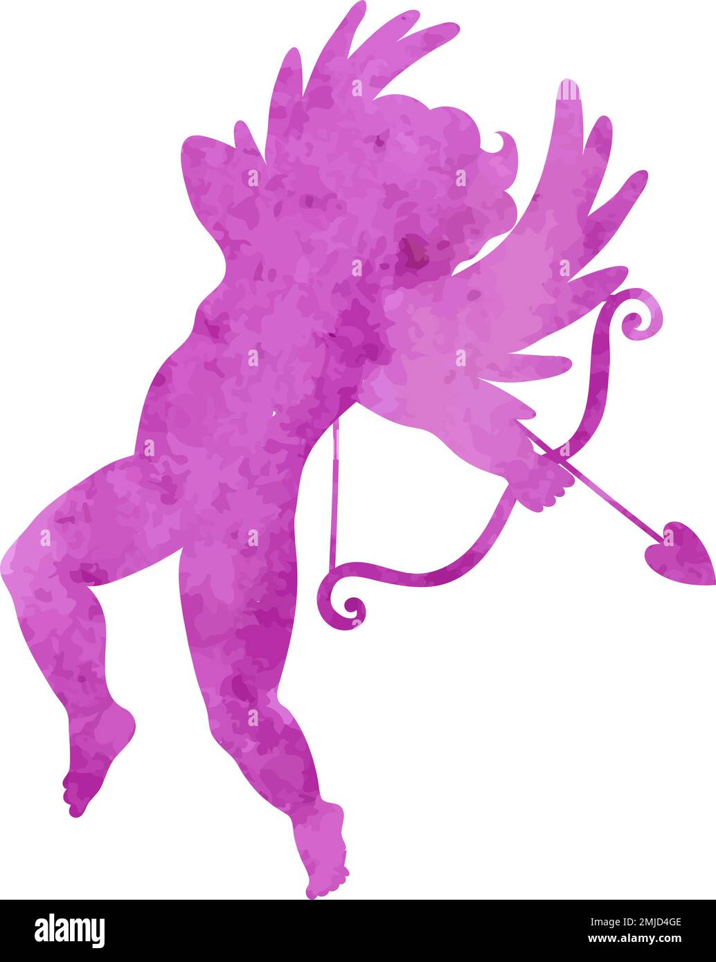 Cute watercolor Cupid. Vector Valentines illustration Stock Vector ...