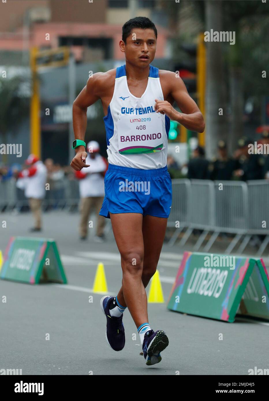 Erik Barrondo of Guatemala competes in the men's 50km walk at the Pan ...