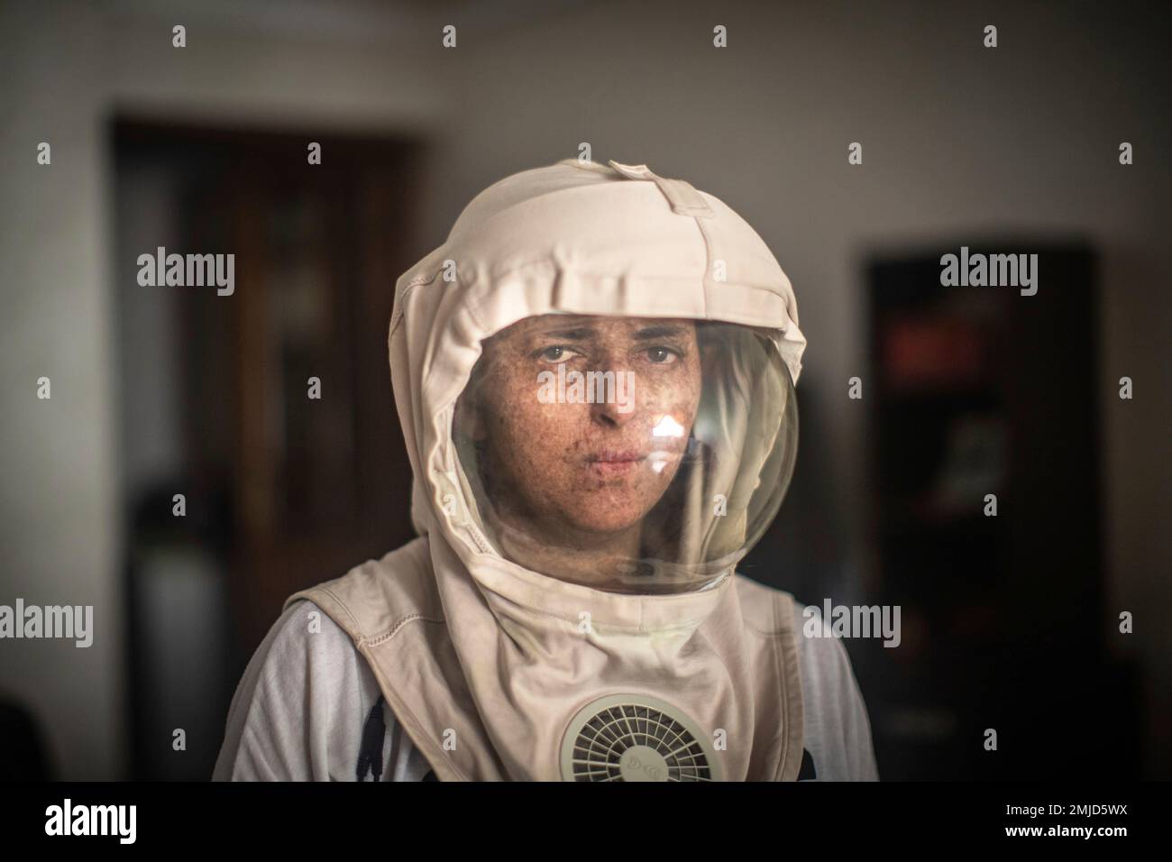 In this Tuesday, July 16, 2019 photo, Fatimazehra El Ghazaoui, 27, a ...