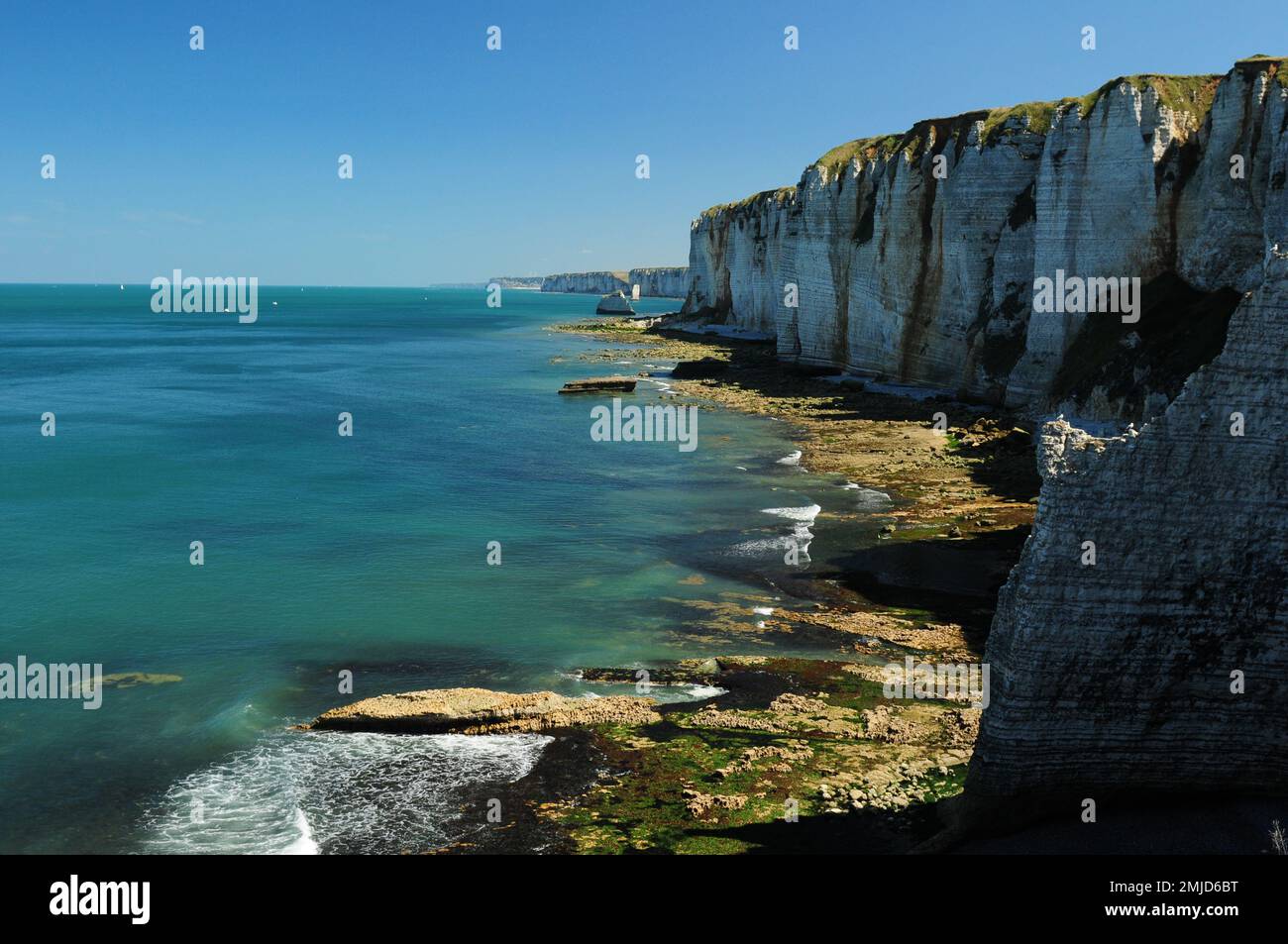 The Wild Steep Alabaster Coast In Etretat Normandy France On A ...