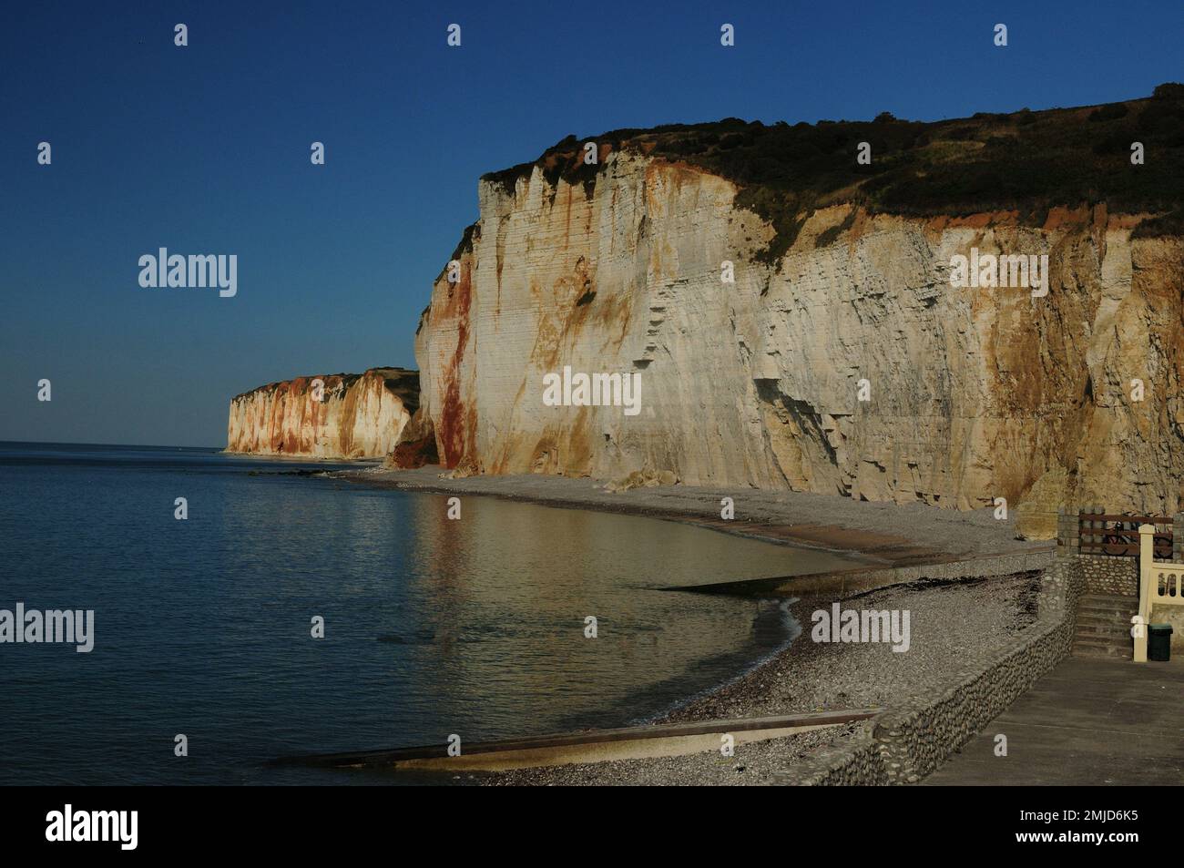 The White Cliffs Les Grandes Dalles In Fecamp Normandy France On A ...