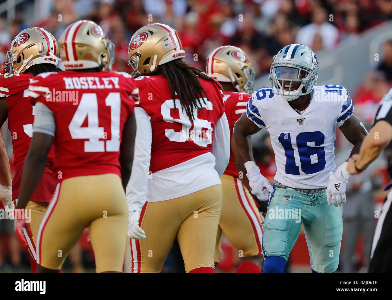 Dallas Cowboys wide receiver Cedrick Wilson (16) reacts against the San ...