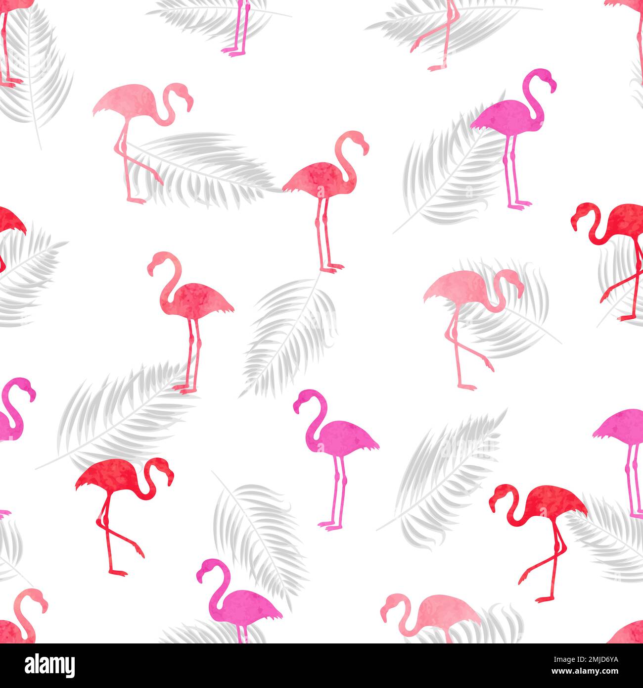 Watercolor Flamingo seamless pattern. Vector background design with ...