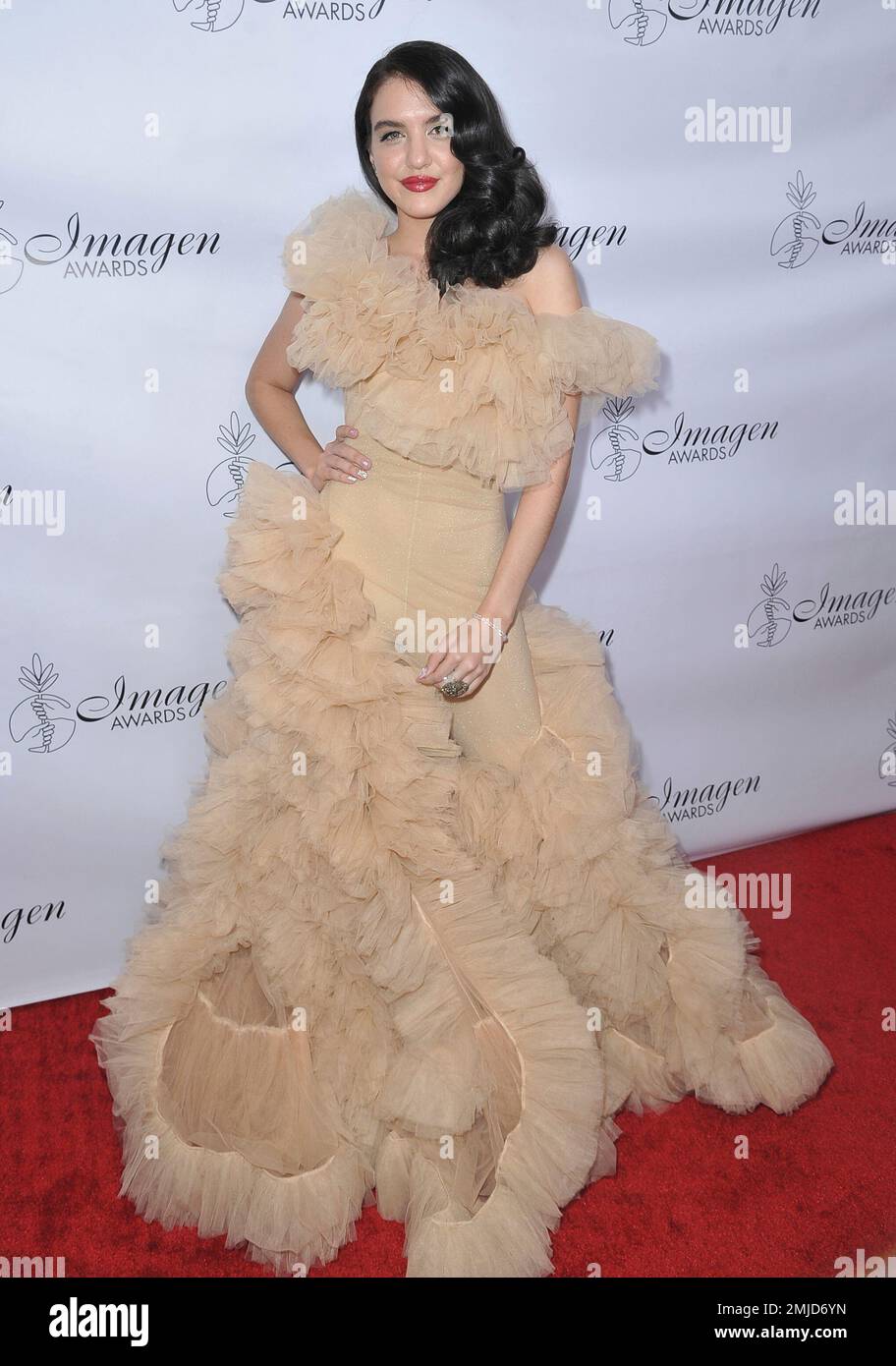 Lilimar arrives at the 34th annual Imagen Awards on Saturday, Aug. 10, 2019, at the Beverly ...