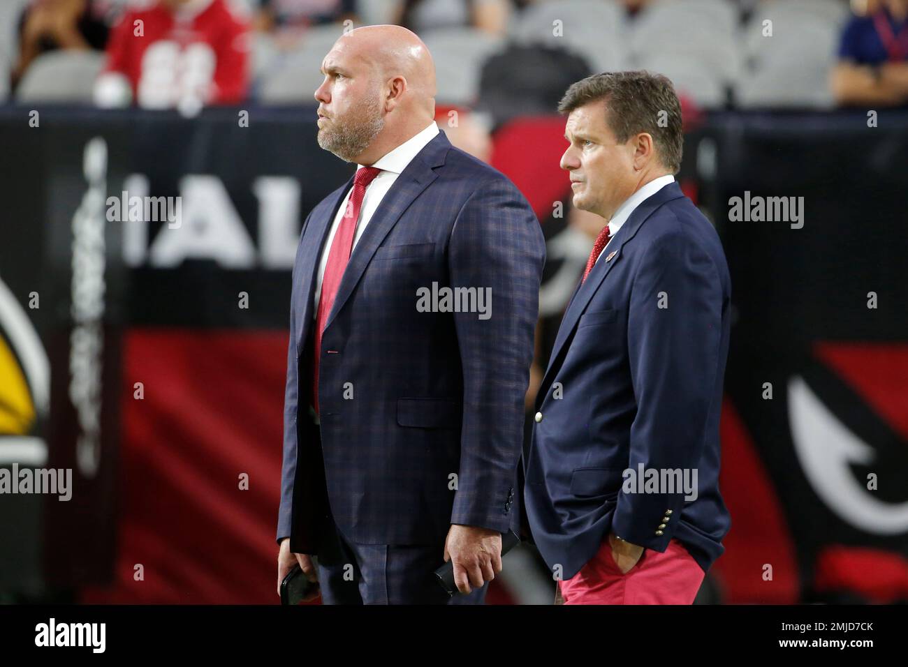 Arizona Cardinals owner Michael Bidwell, right, and Steve Keim before ...