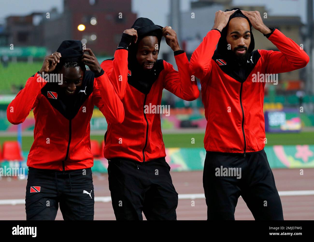 Trinidad and Tobago's Jereem Richards, from left, Asa Guevara and Deon ...