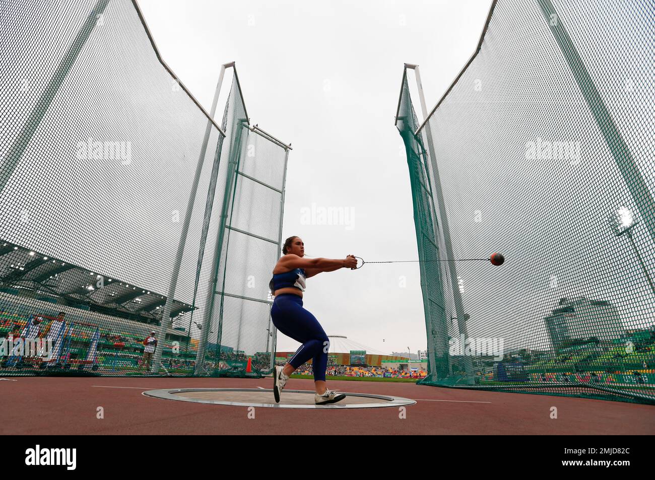 Brooke Andersen of the U.S. competes in the women's hammer throw on her ...