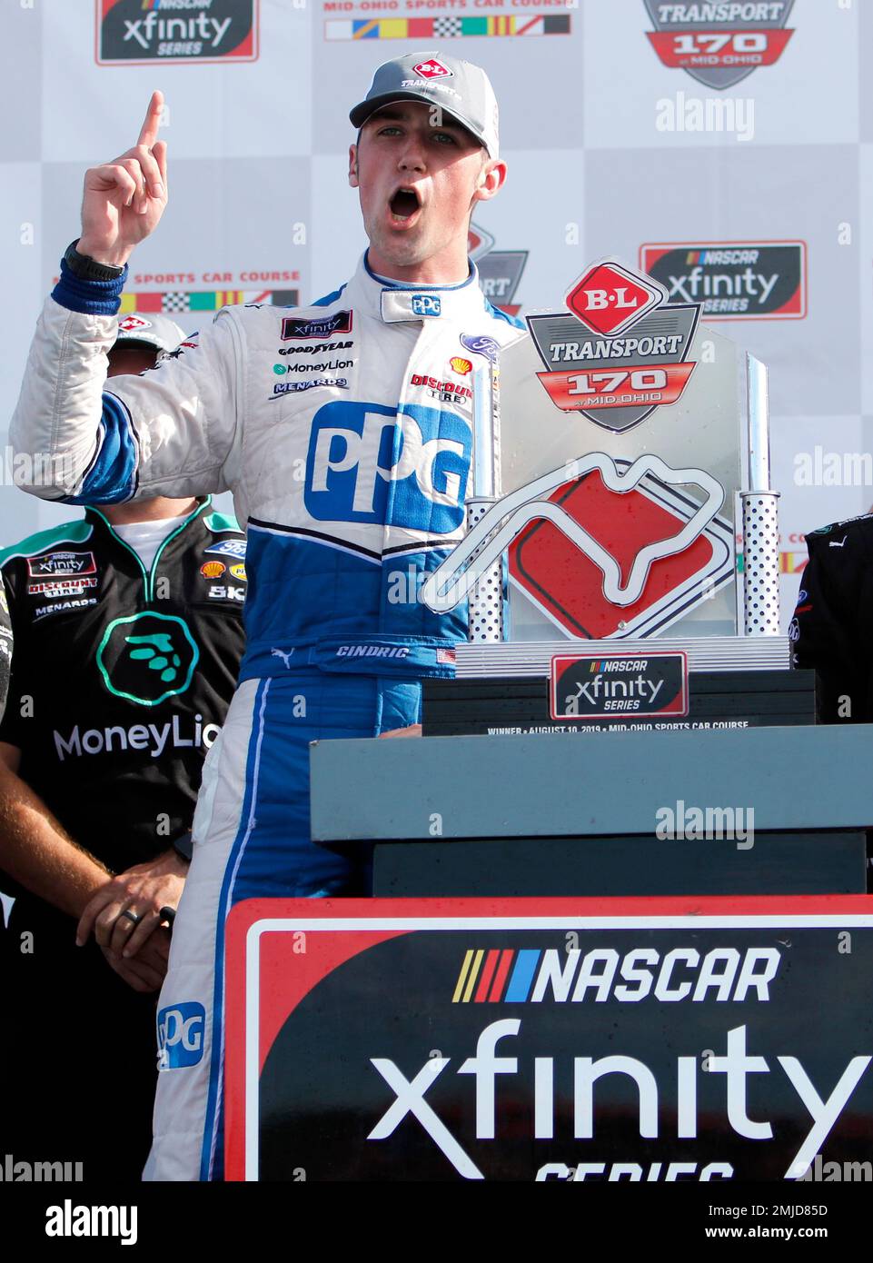 Austin Cindric celebrates winning the NASCAR Xfinity Series auto race ...