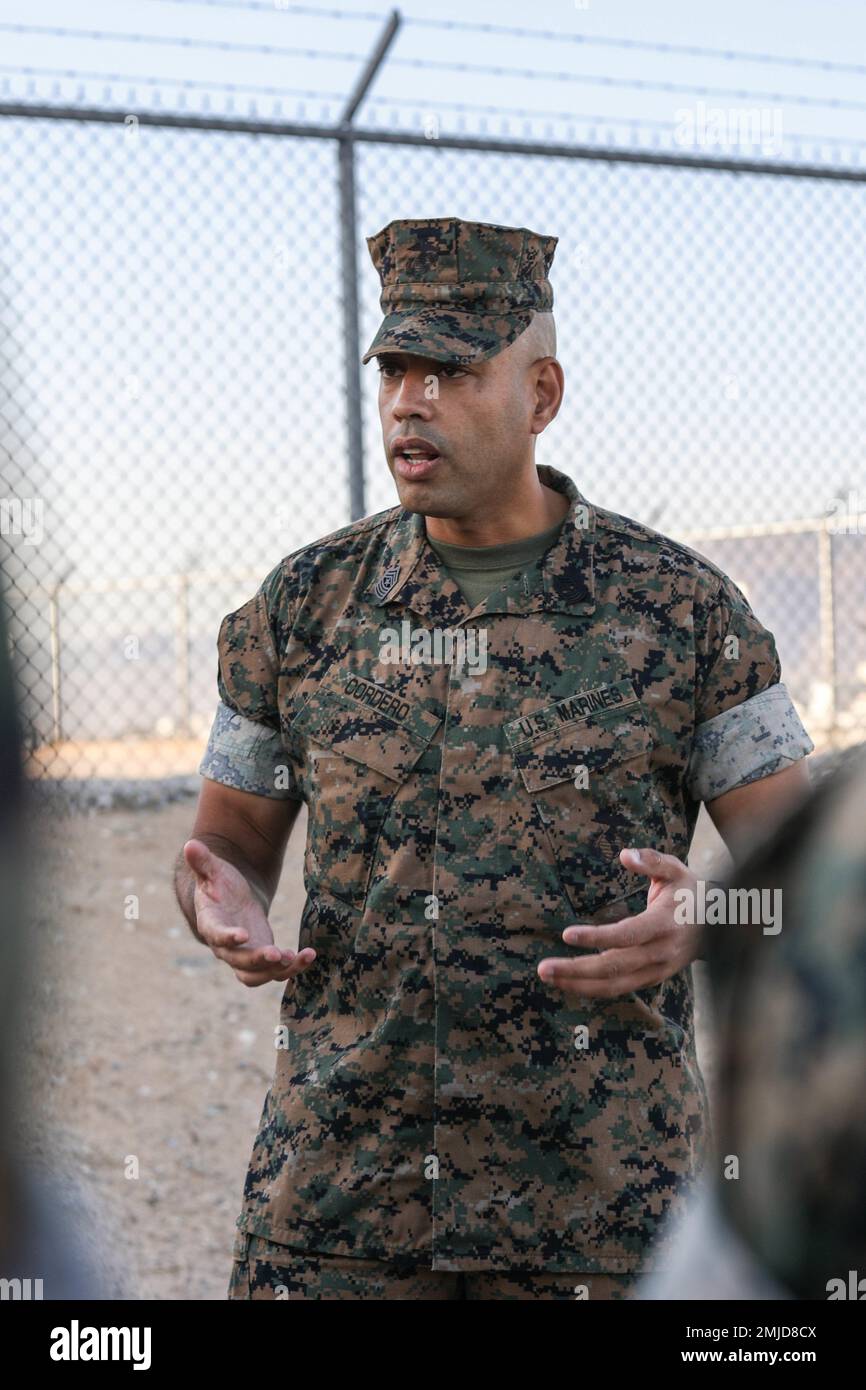 U.S. Marine Corps Sgt. Maj. Marco Cordero, regimental sergeant major ...