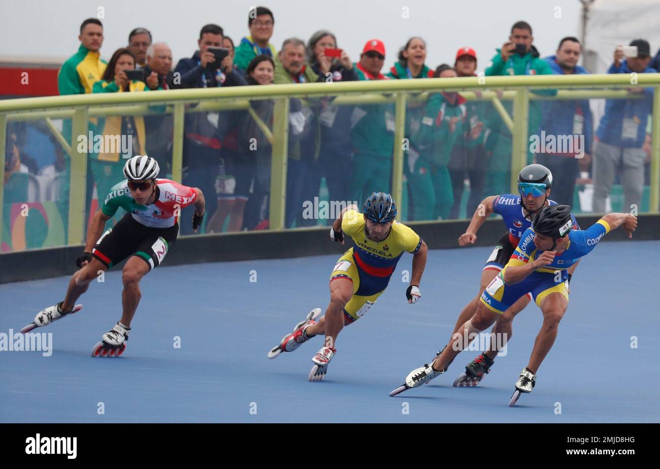 CORRECTS DATE - From left, Jorge Martinez of Mexico, Jhon Guzman ...
