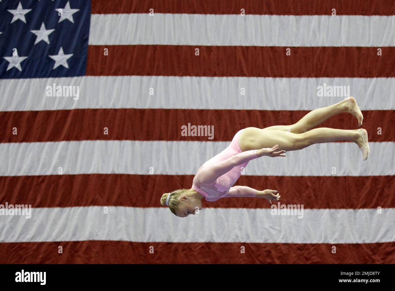 Riley McCusker competes on the beam during the senior women's ...