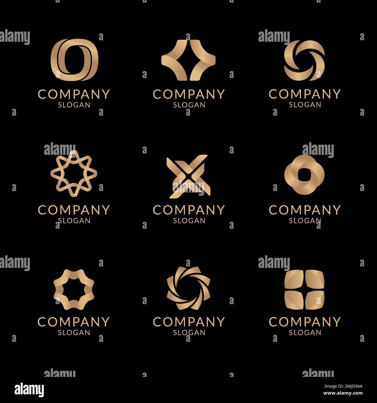 Gold business logo aesthetic template, geometric branding design vector ...