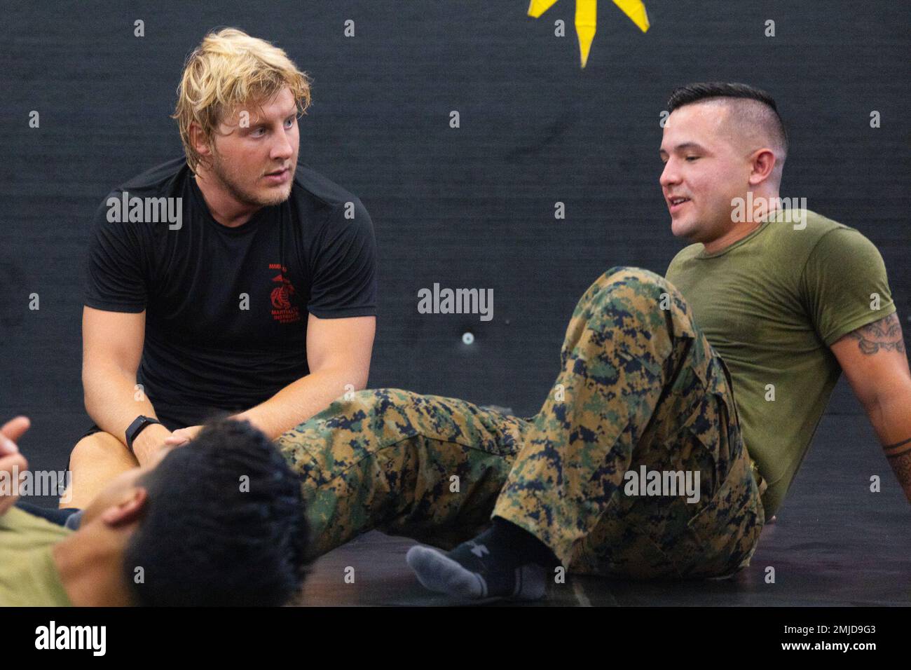 Paddy Pimblett, a mixed martial artist, engages with a Marine Corps ...
