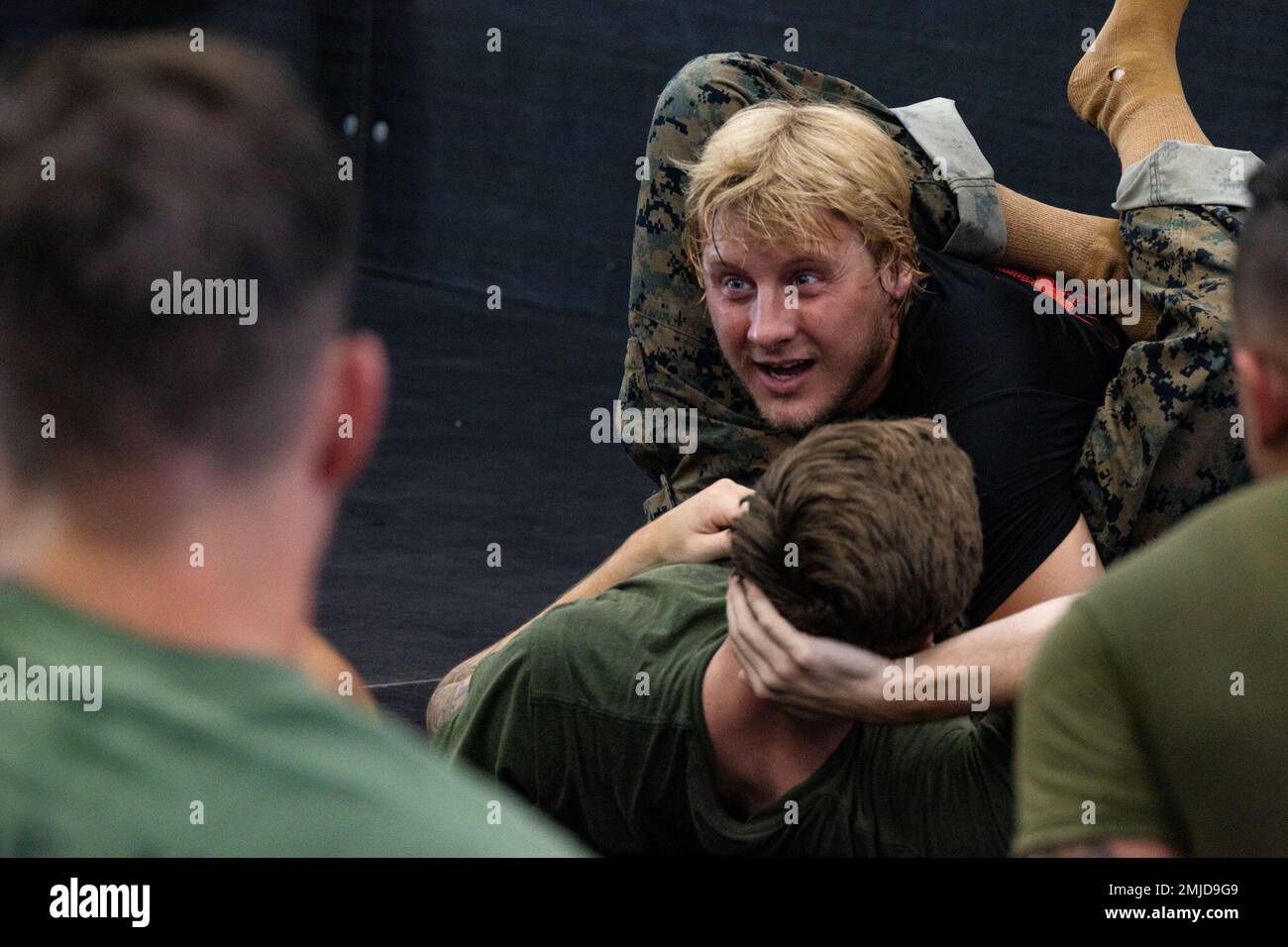 Paddy Pimblett, a mixed martial artist, demonstrates techniques to ...
