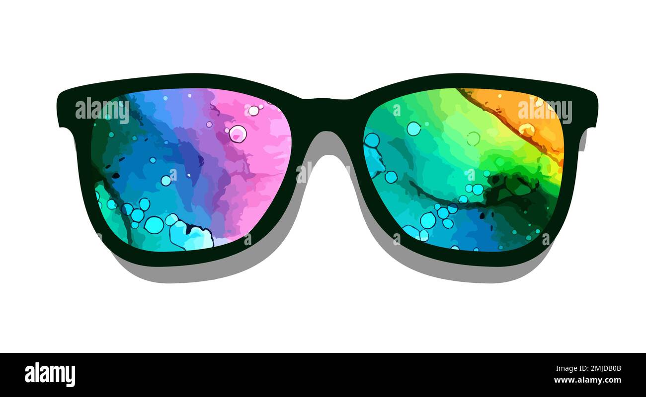 Sunglasses watercolor. Mixed media. Vector illustration Stock Vector ...