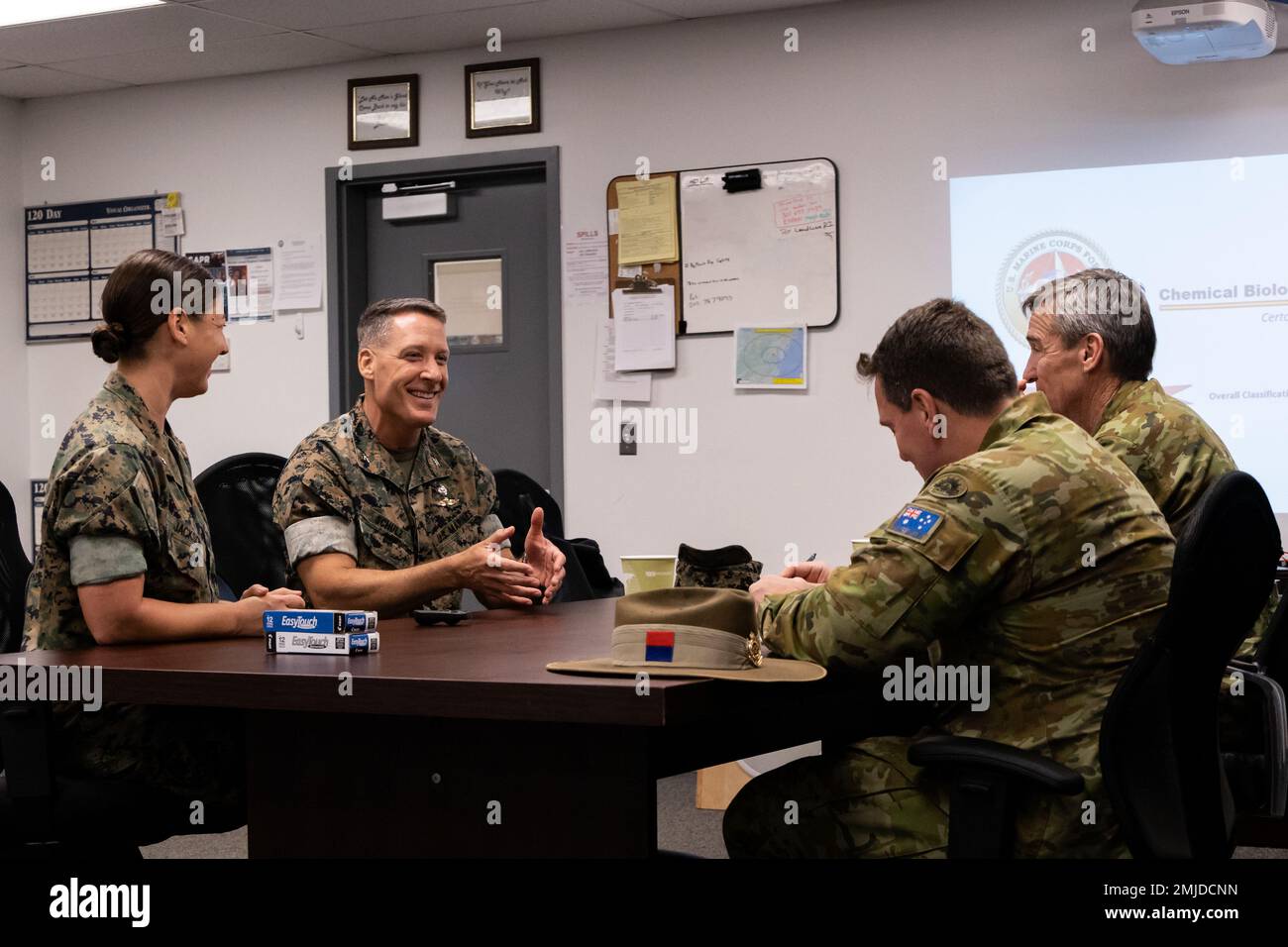 U.S. Marine Corps Col. Dean Schulz, Commanding Officer of Chemical ...