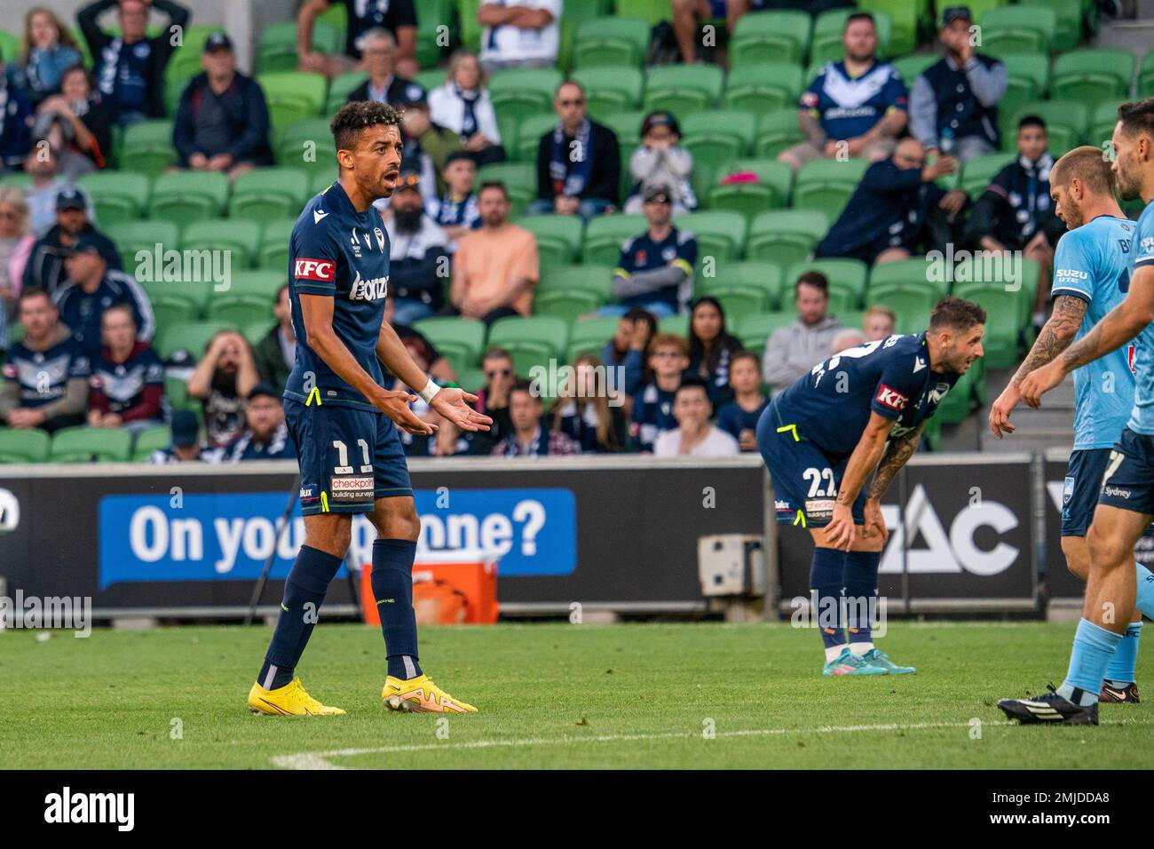 Melbourne, Australia. 26th January 2023. Melbourne Victory's Ben Folami ...