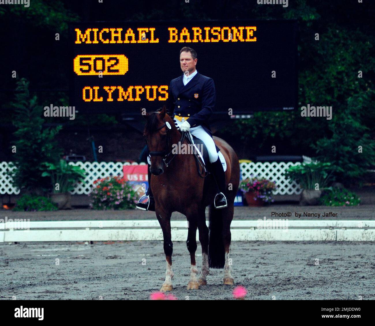 This June 20, 2009 photo shows Michael Barisone atop his horse Olympus ...