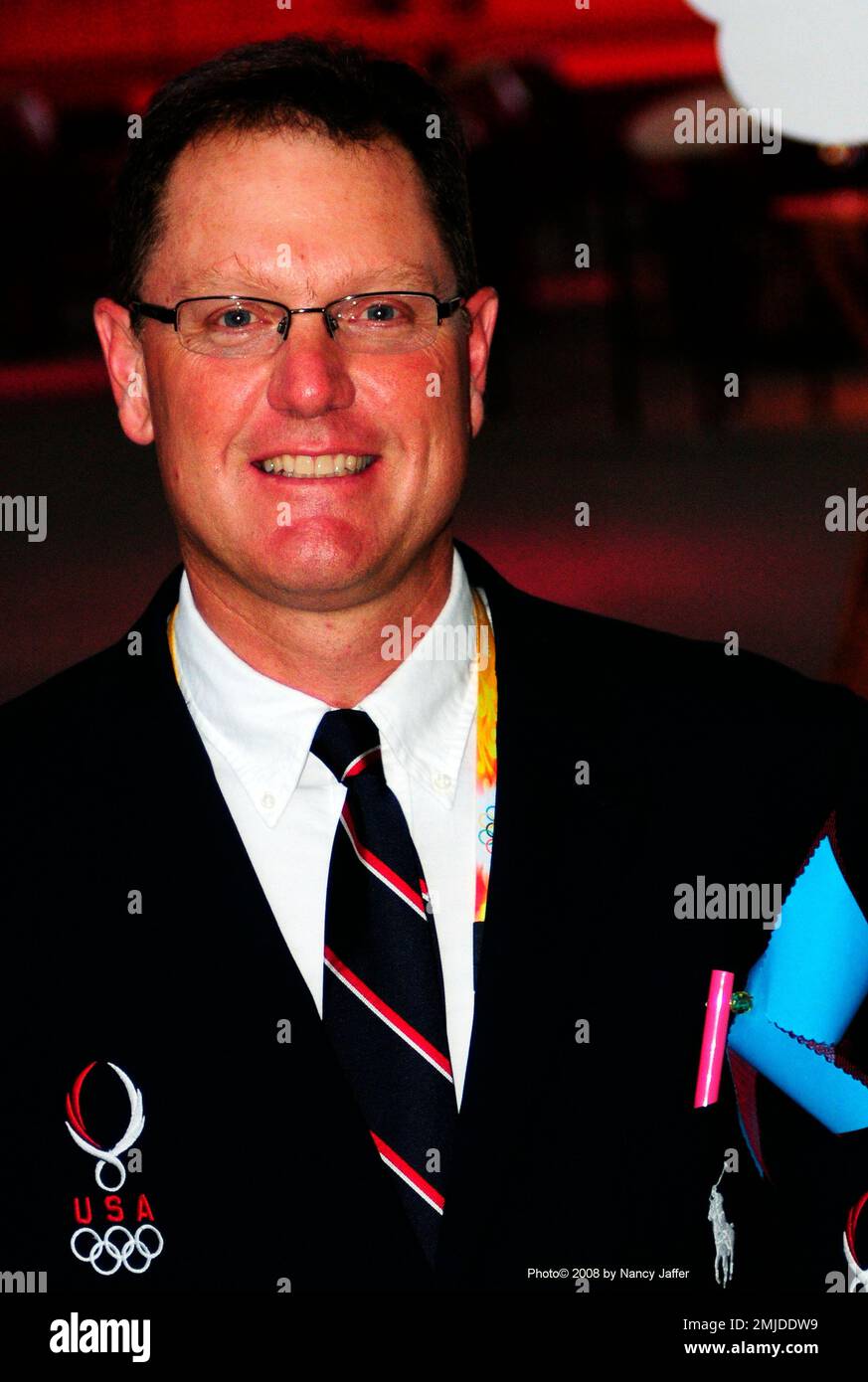 This Aug. 2008 photo shows Michael Barisone at the 2008 Olympics in ...