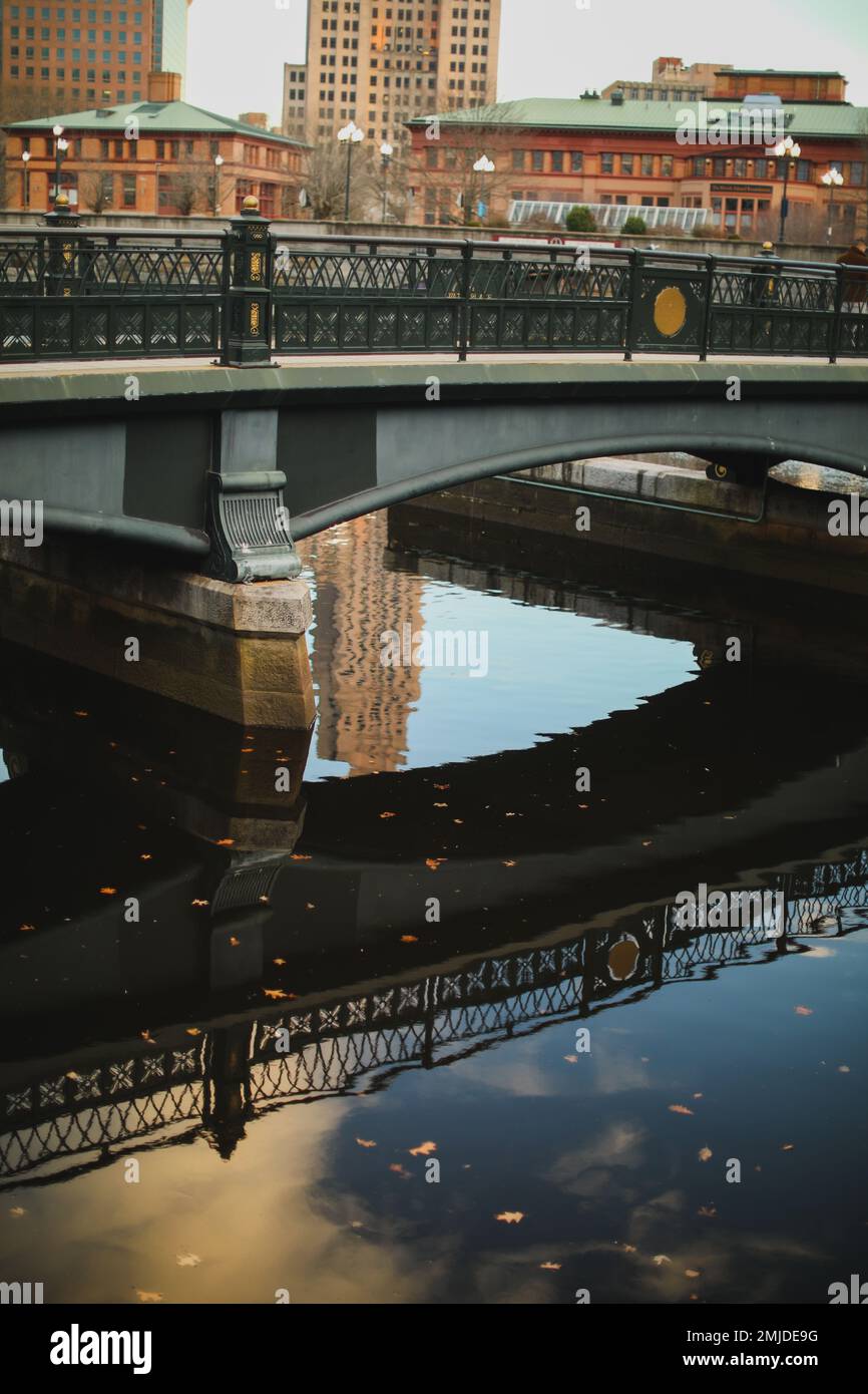 Rhode Island Buildings River Water columns old building Stock Photo - Alamy