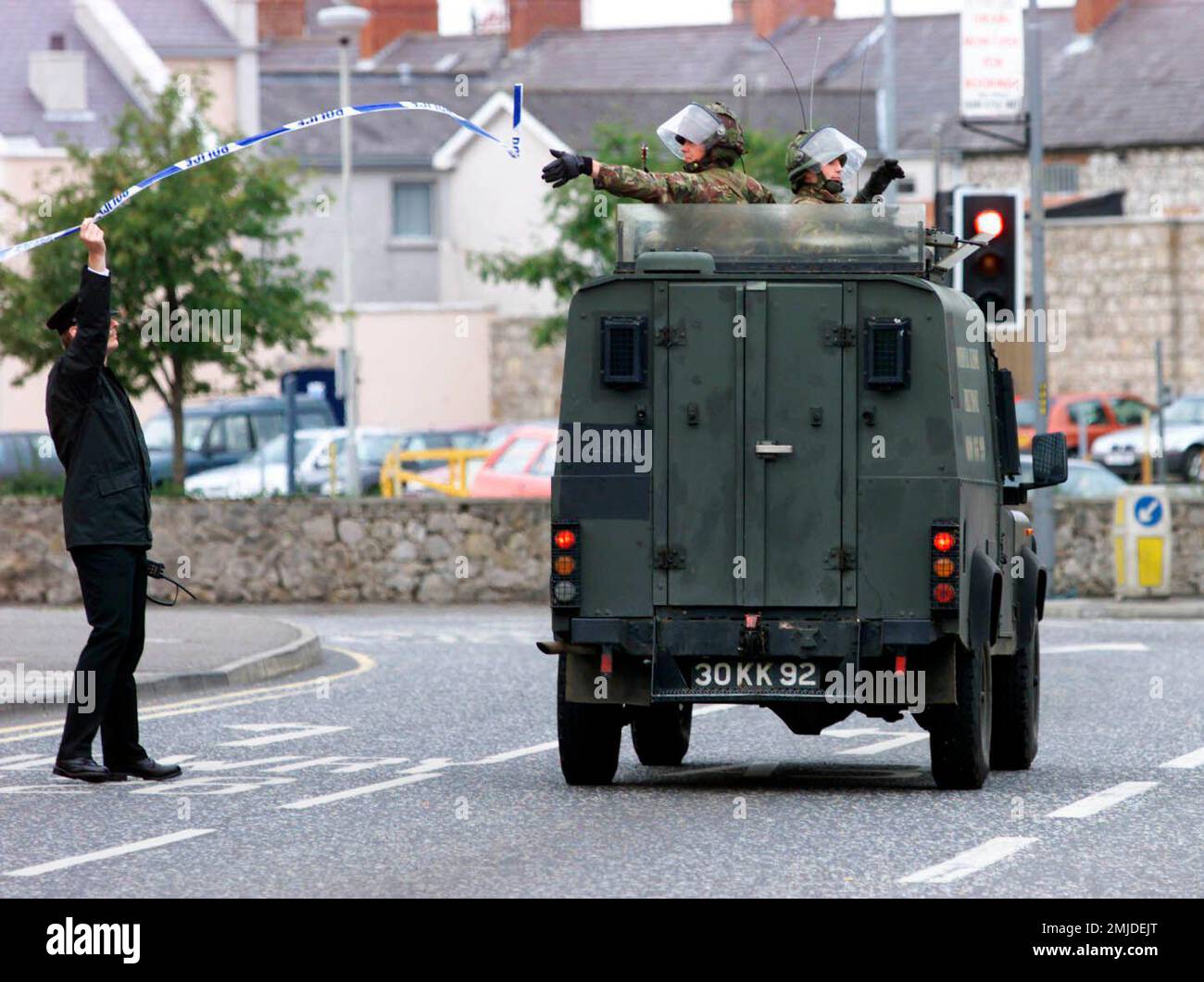 British Soldiers from the Royal Irish Regiment secures the area around ...
