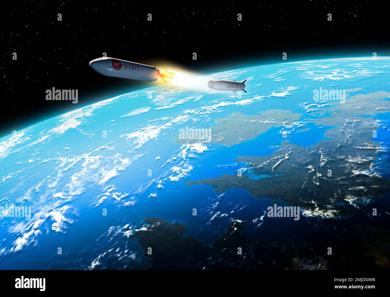 Artwork of Virgin Galactic LauncherOne Stock Photo - Alamy
