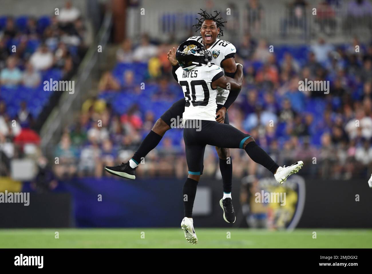 Jacksonville Jaguars defensive back Tae Hayes (30) and cornerback Jalen ...
