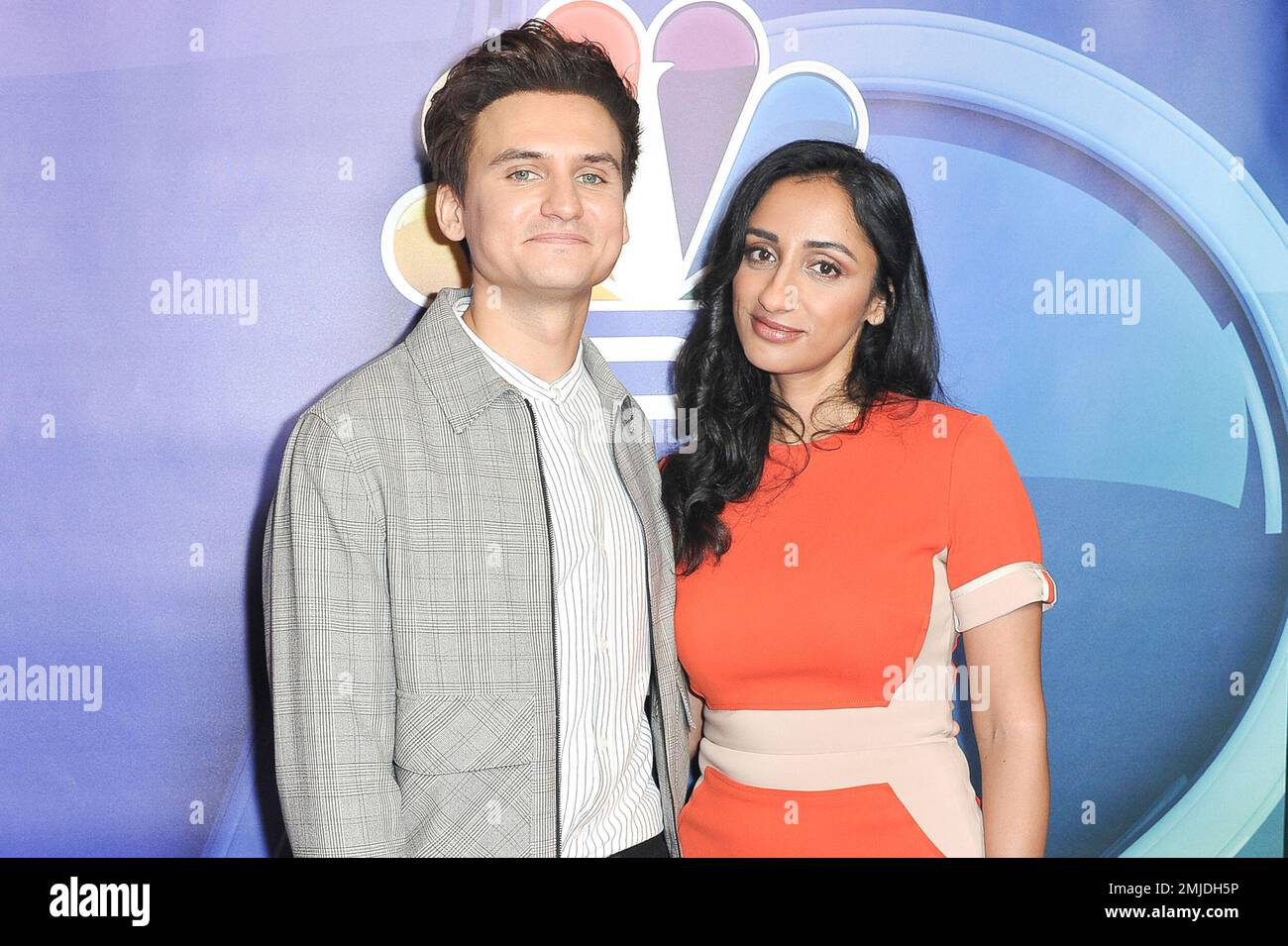 Moses Storm, left, and Kiran Deo attend the NBC red carpet event during ...
