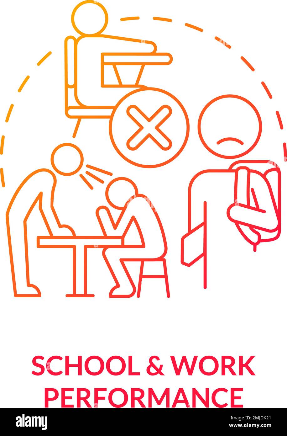 School and work performance red gradient concept icon Stock Vector ...