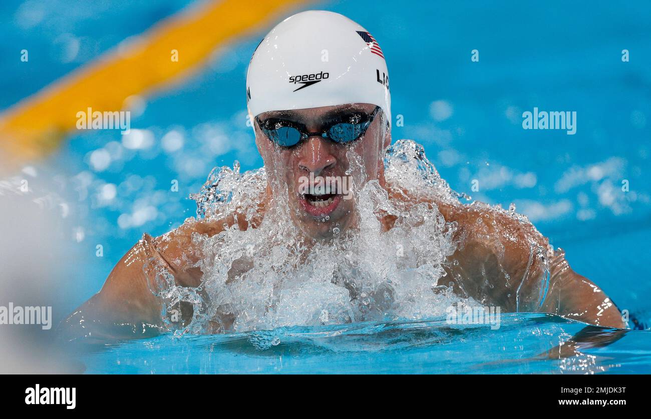 William Licon of the United States, competes in the men's swimming 200m ...