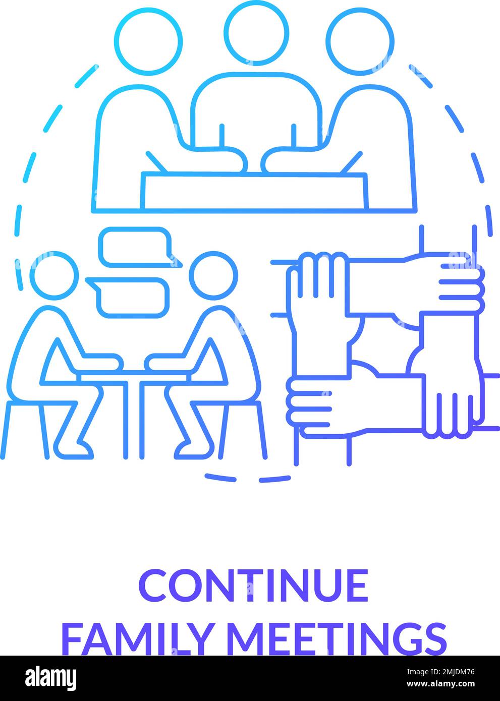 Continue family meetings blue gradient concept icon Stock Vector Image ...