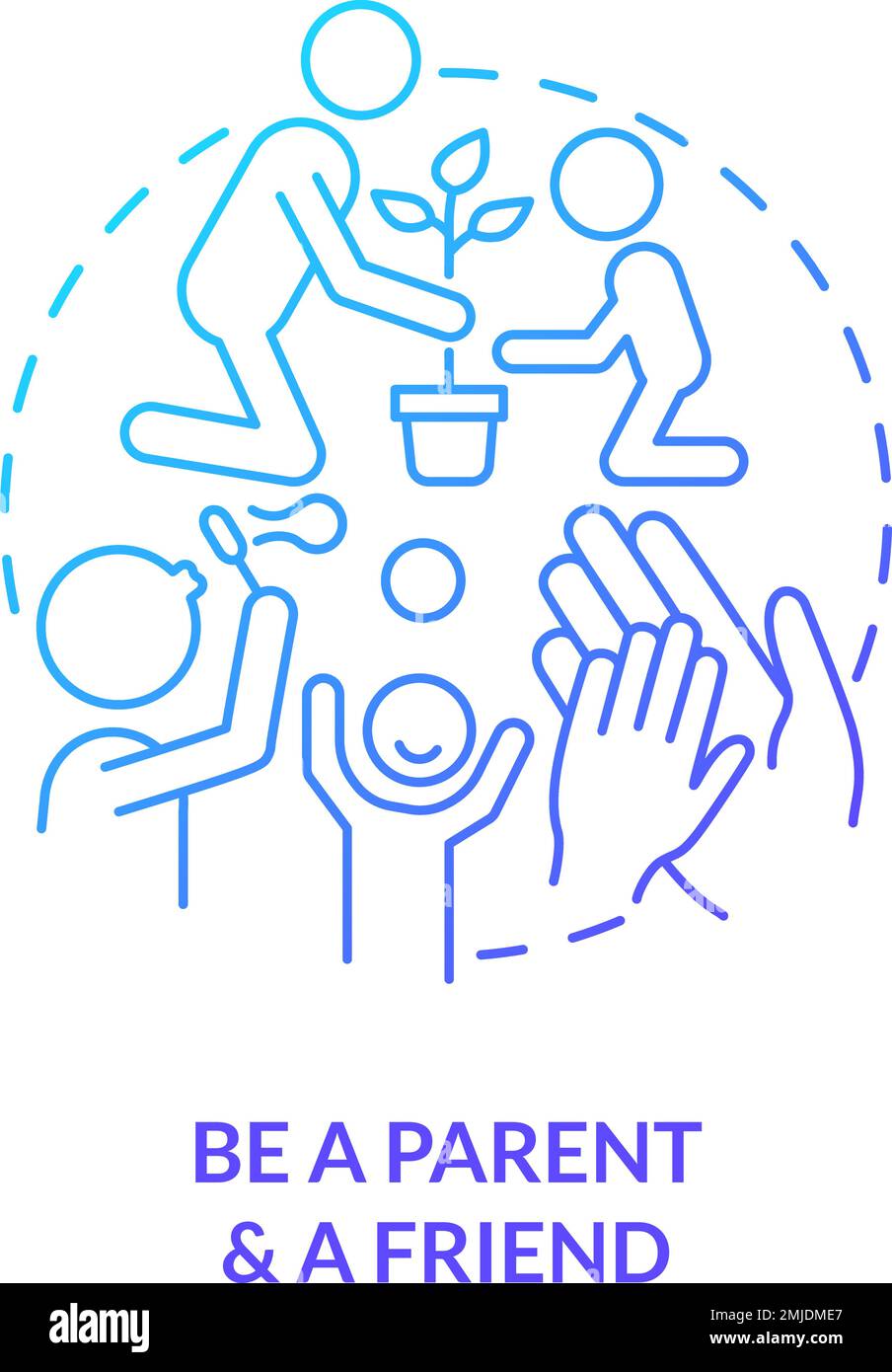 Be parent and friend blue gradient concept icon Stock Vector Image ...