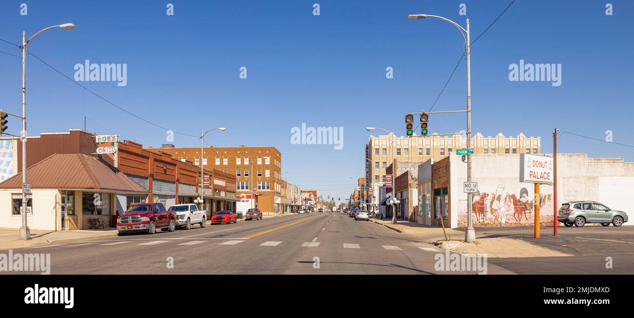 Blackwell, Oklahoma, USA - October 17, 2022: The old business district ...