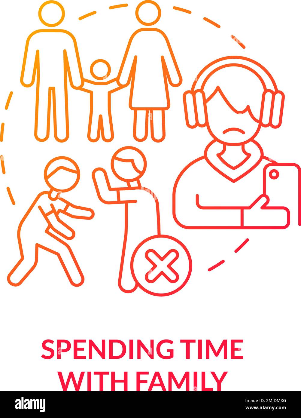 Spending time with family red gradient concept icon Stock Vector Image ... Spending time with family red gradient concept icon Stock Vector Image ...