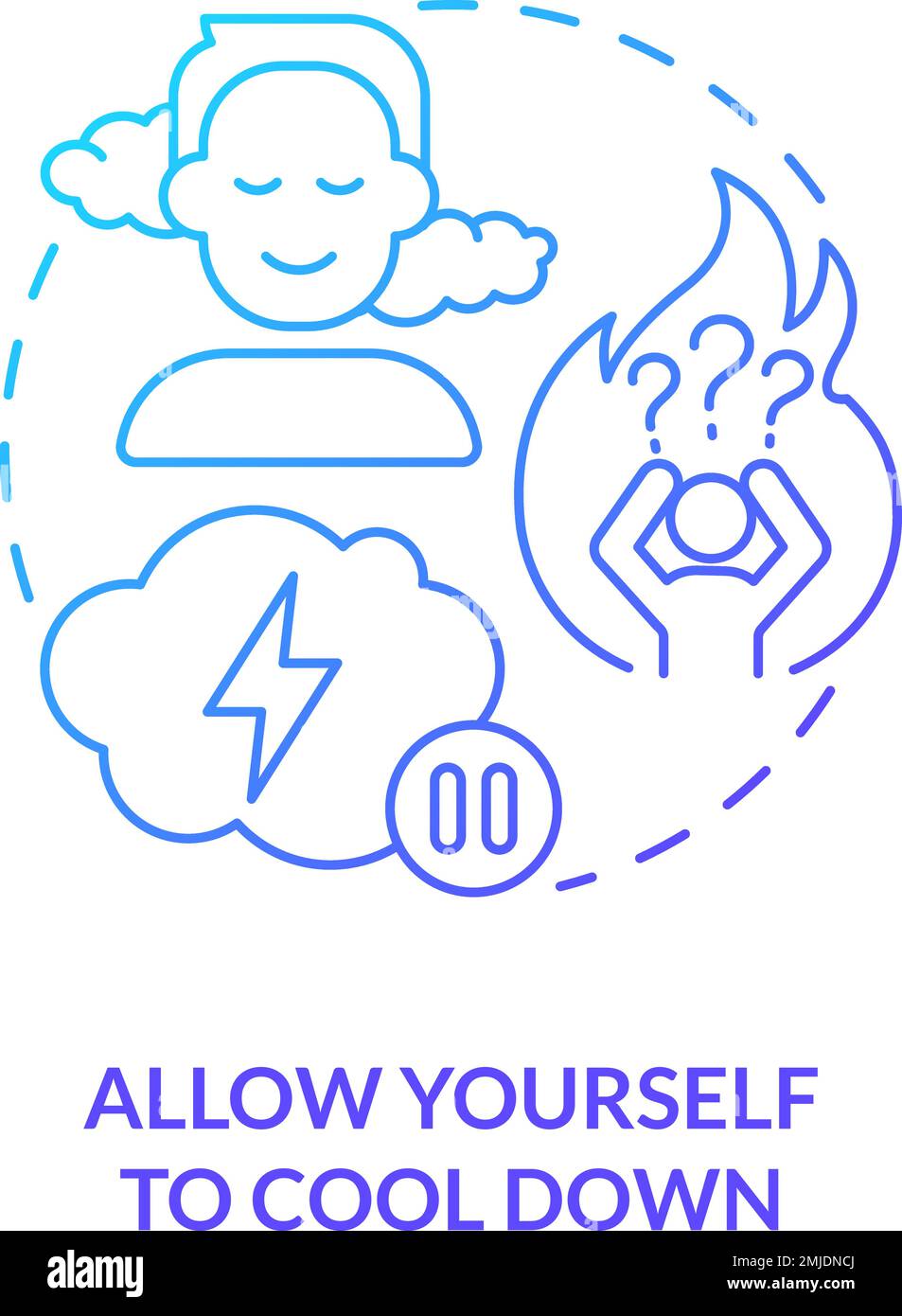Allow yourself to cool down blue gradient concept icon Stock Vector ...