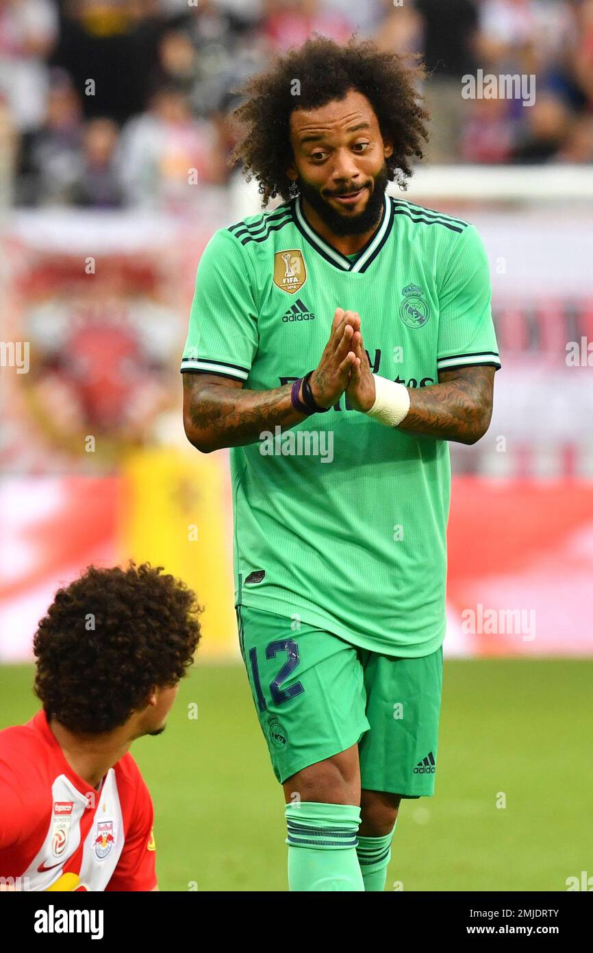 Madrid's Marcelo gestures during the friendly soccer match between Red ...