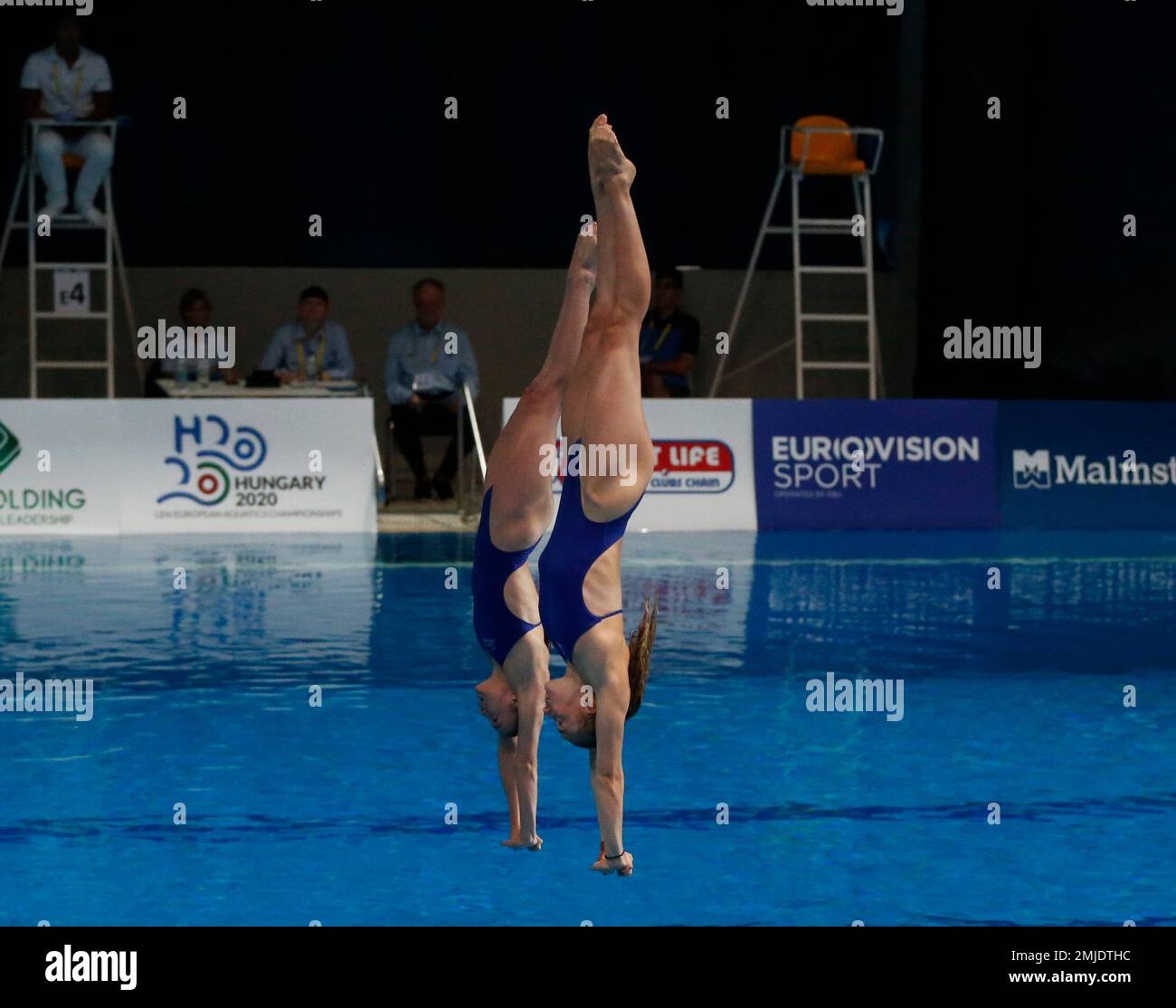 Britain's Phoebe Banks and Emily Martin compete on their way to win the ...