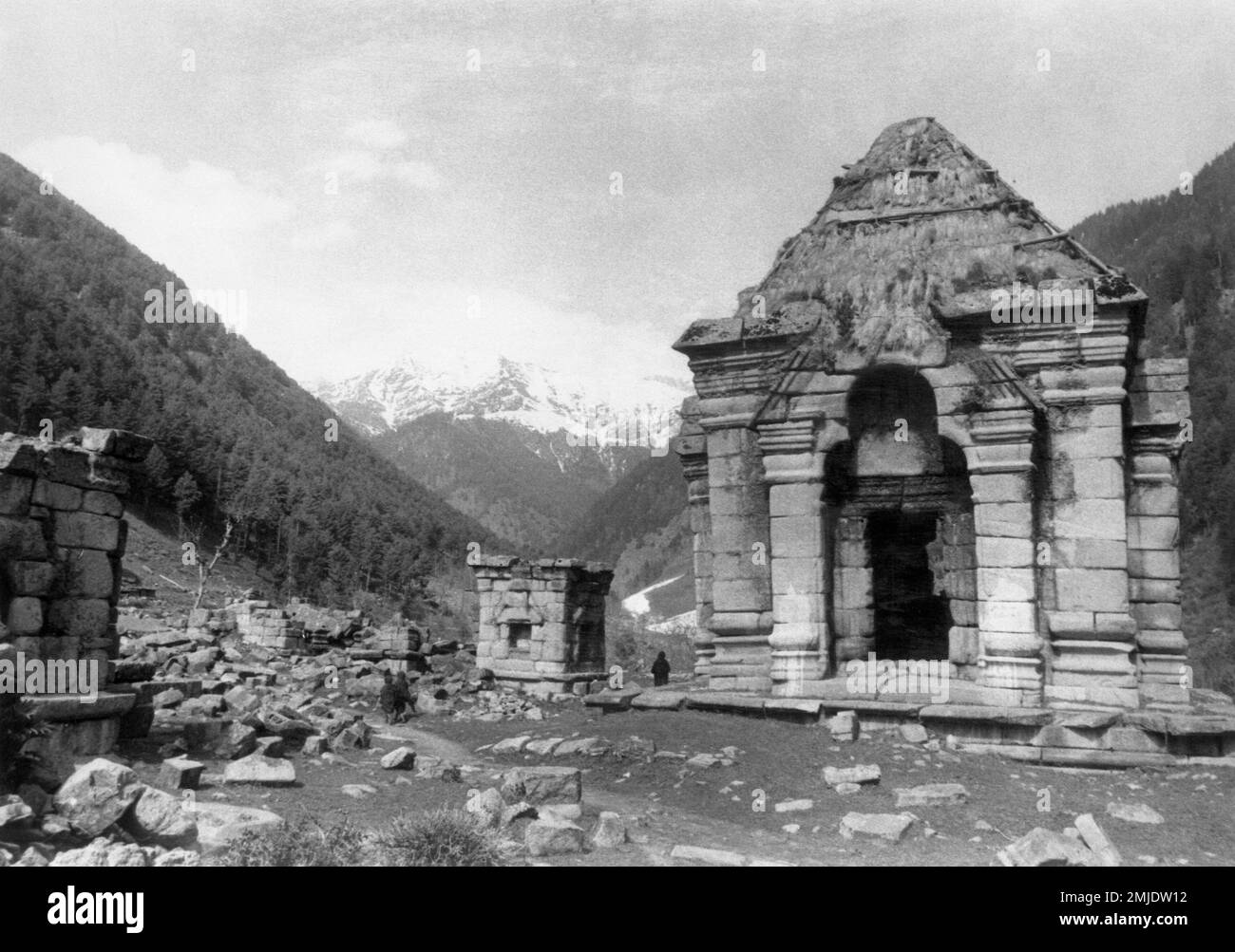 Ruins of a more than a thousand year old Buddhist Monastery, stands in ...
