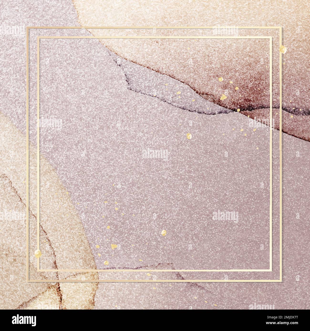 Gold frames on pink Stock Vector Images - Alamy