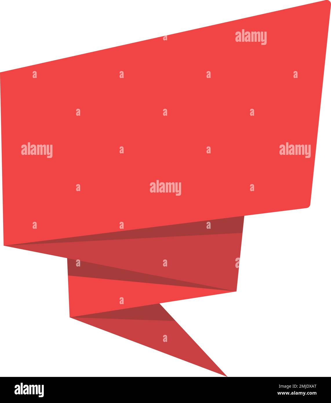 Red promo tag in paper origami style. Blank template Stock Vector Image ...