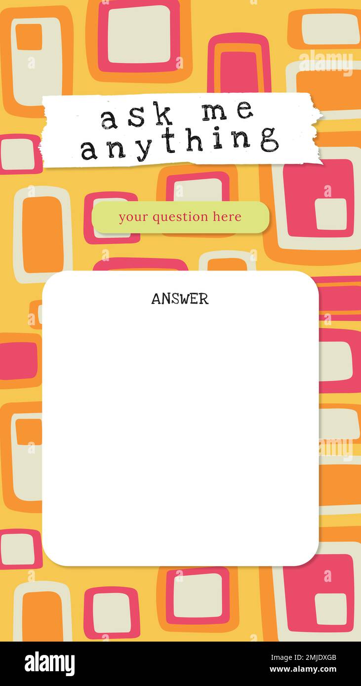 Instagram story template vector, ask me anything, editable quiz for ...