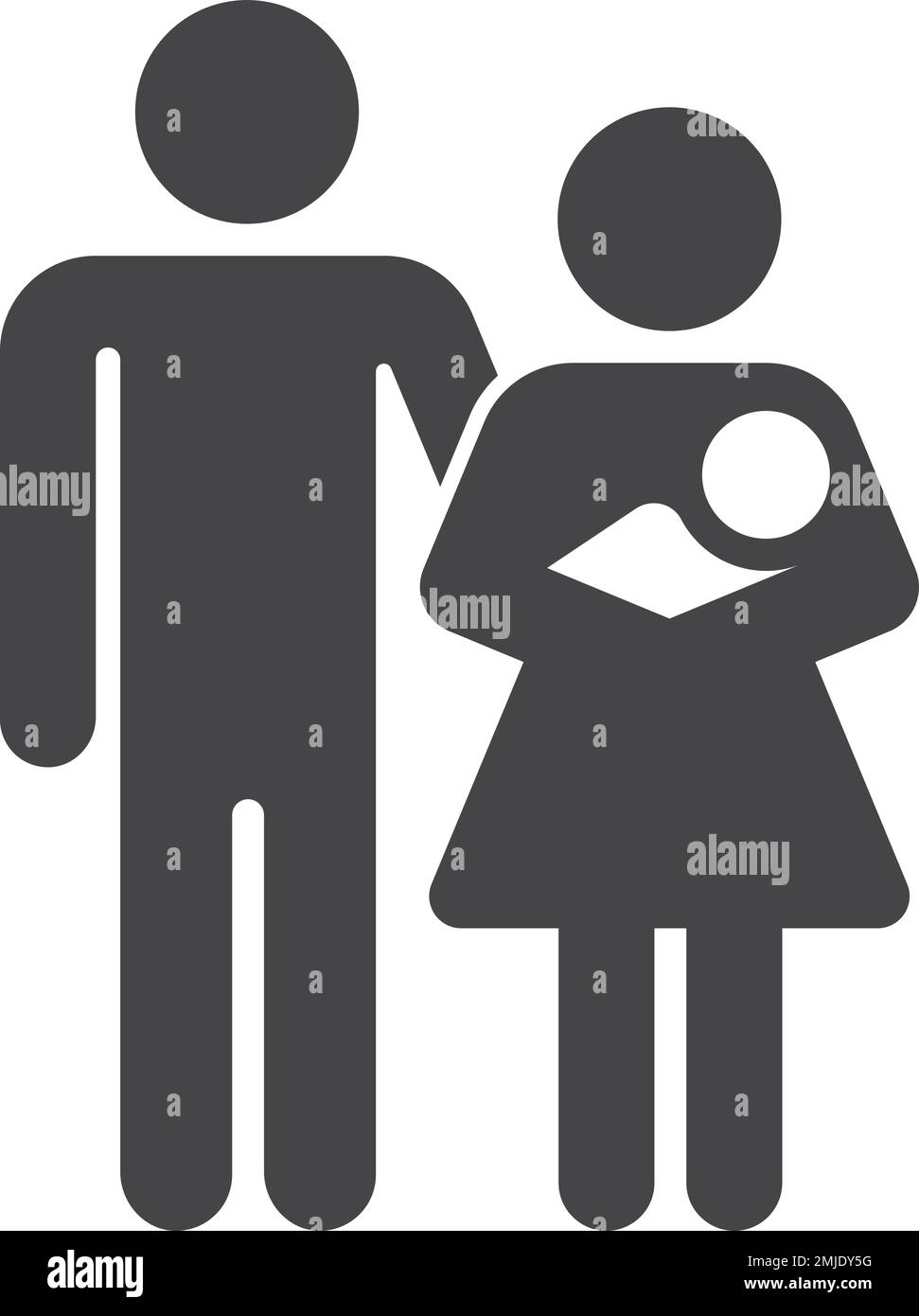 Parents hold newborn black icon. Man and woman with baby Stock Vector ...