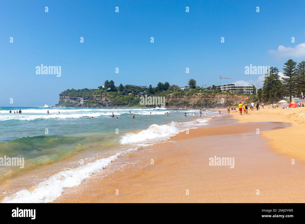 Avalon Beach Sydney on a summers day 2023, golden sands and view ...