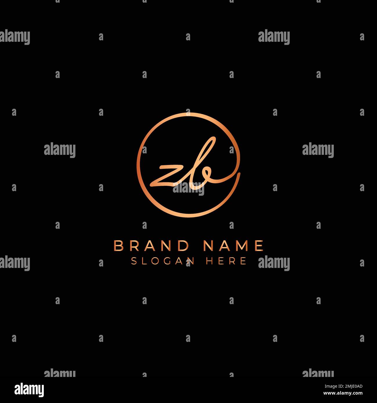 Z, B, ZB Initial letter handwritten and signature vector logo. Business ...
