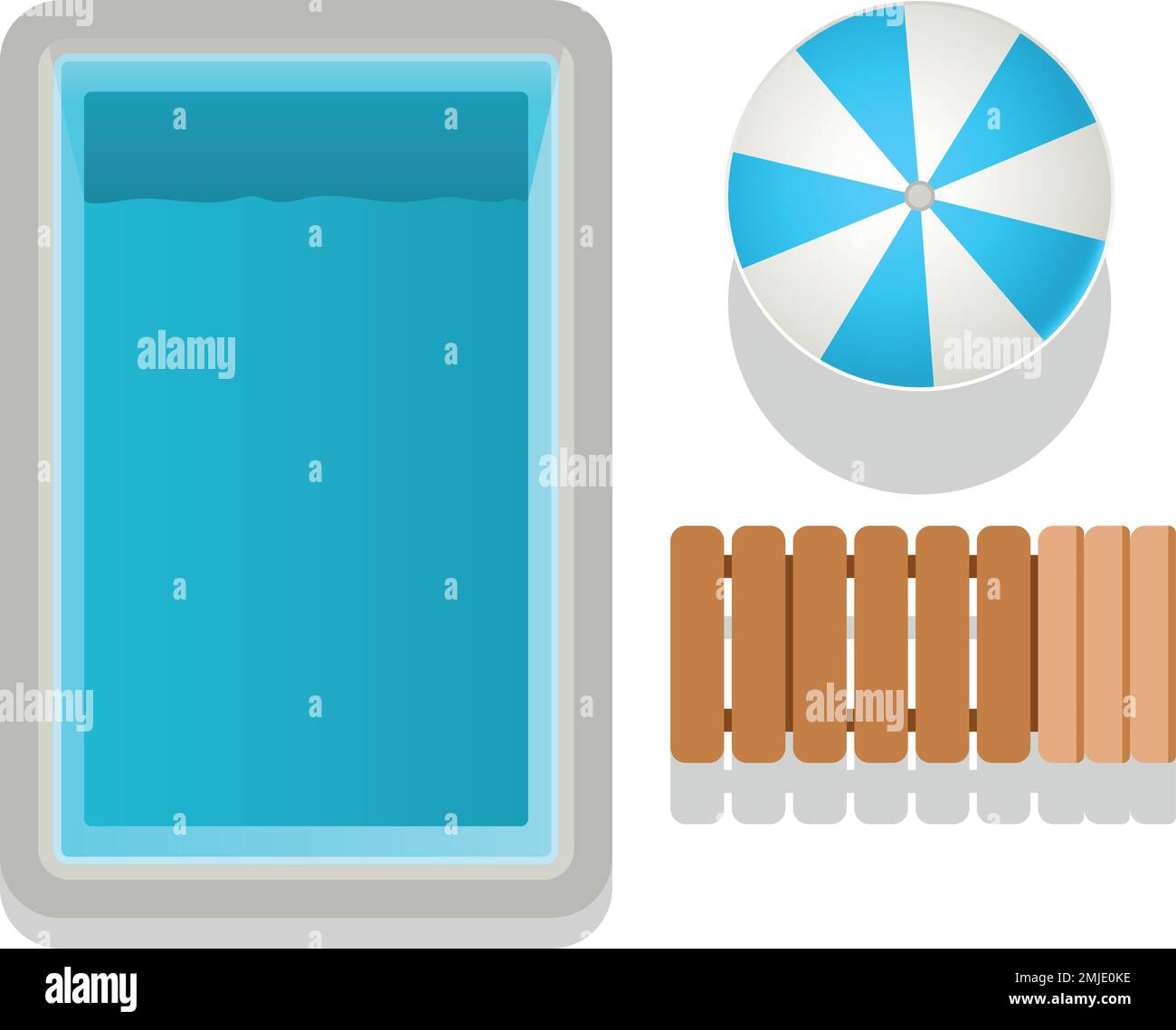 Swimming pool top view. Summer backyard element Stock Vector Image ...