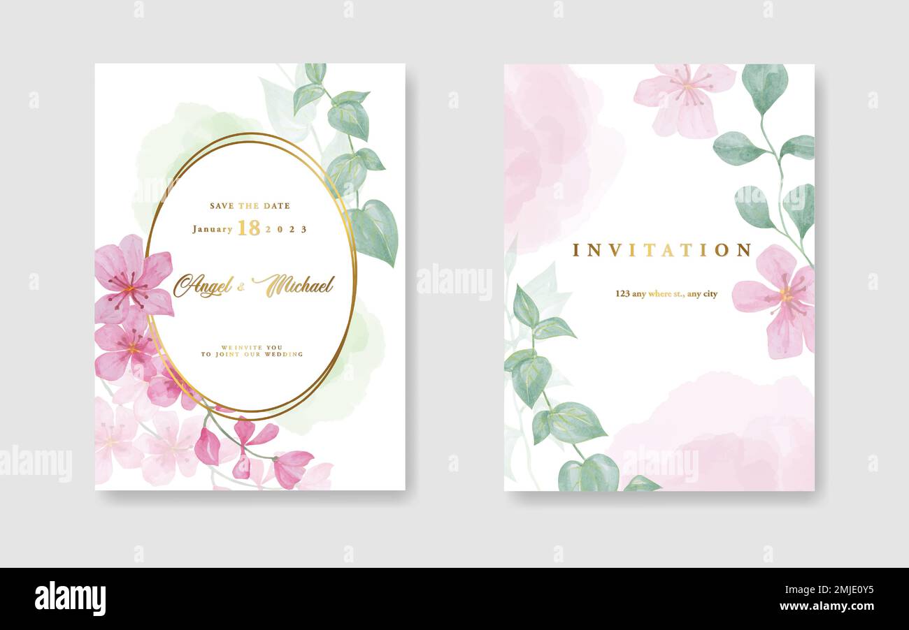 Luxury wedding invitation card background with golden line art flower ...