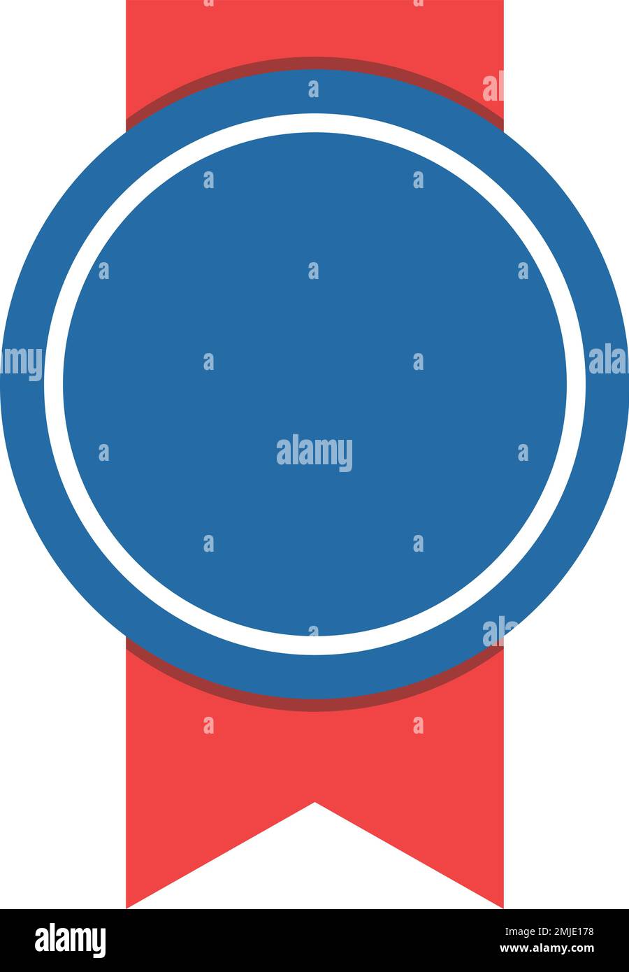 Round color badge on red ribbon. Emblem template Stock Vector Image ...