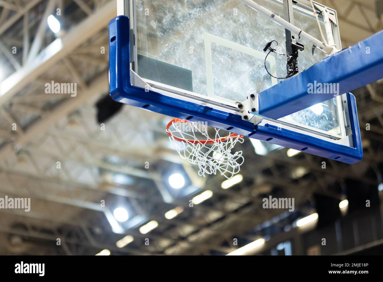 Abstract basketball glass board with rim Stock Photo - Alamy