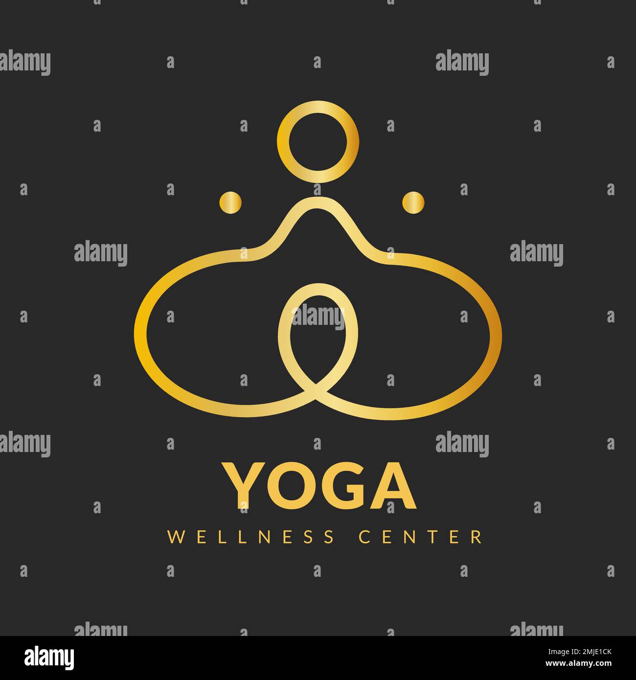 Modern yoga logo template, classy gold wellness business vector Stock ...