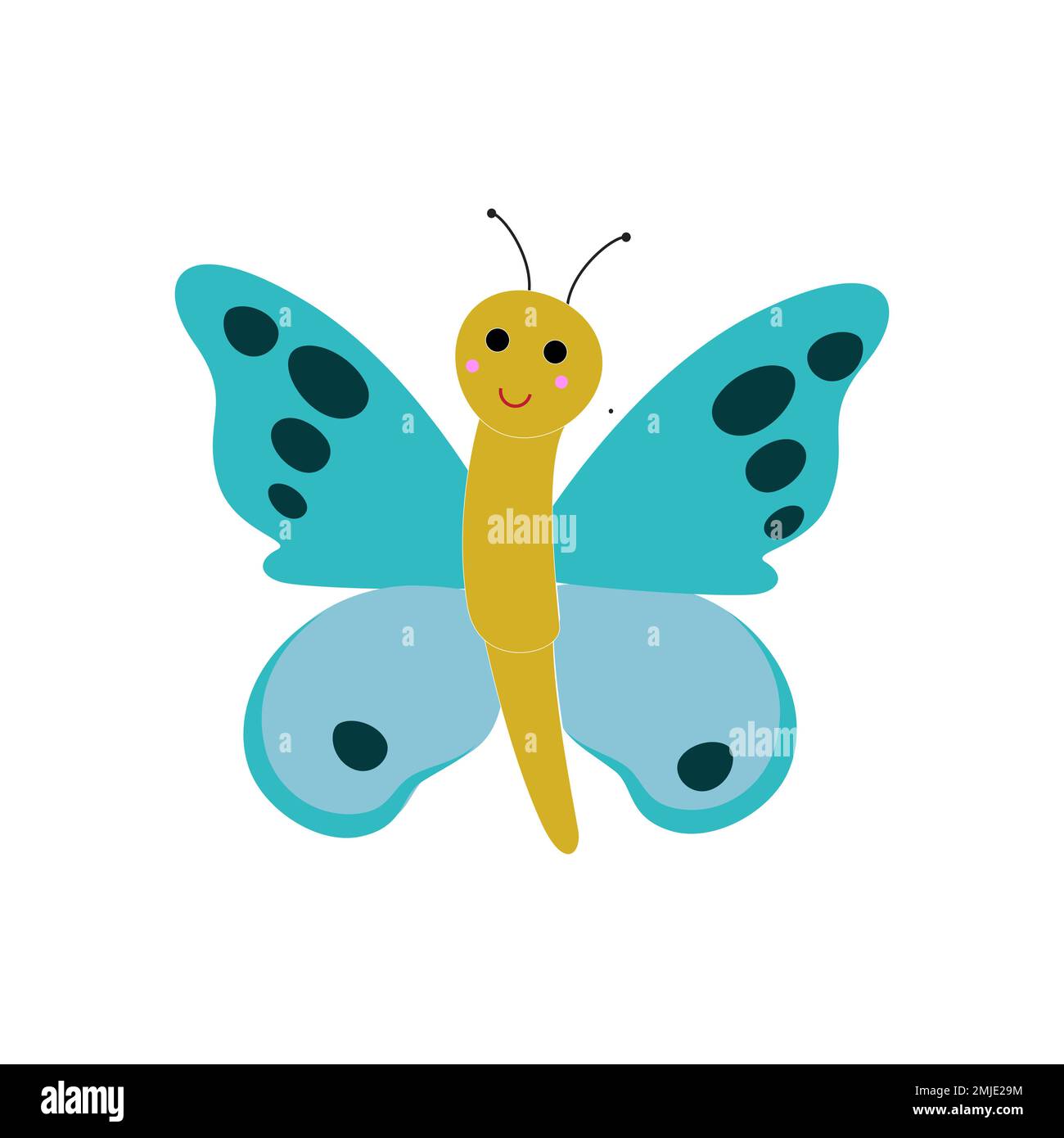 Set of butterflies of different colors and shapes isolated on white ...